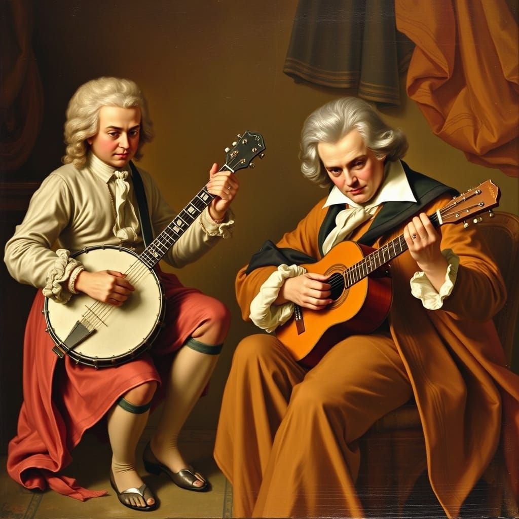 Classical Composers in Unconventional Instruments - AI Art