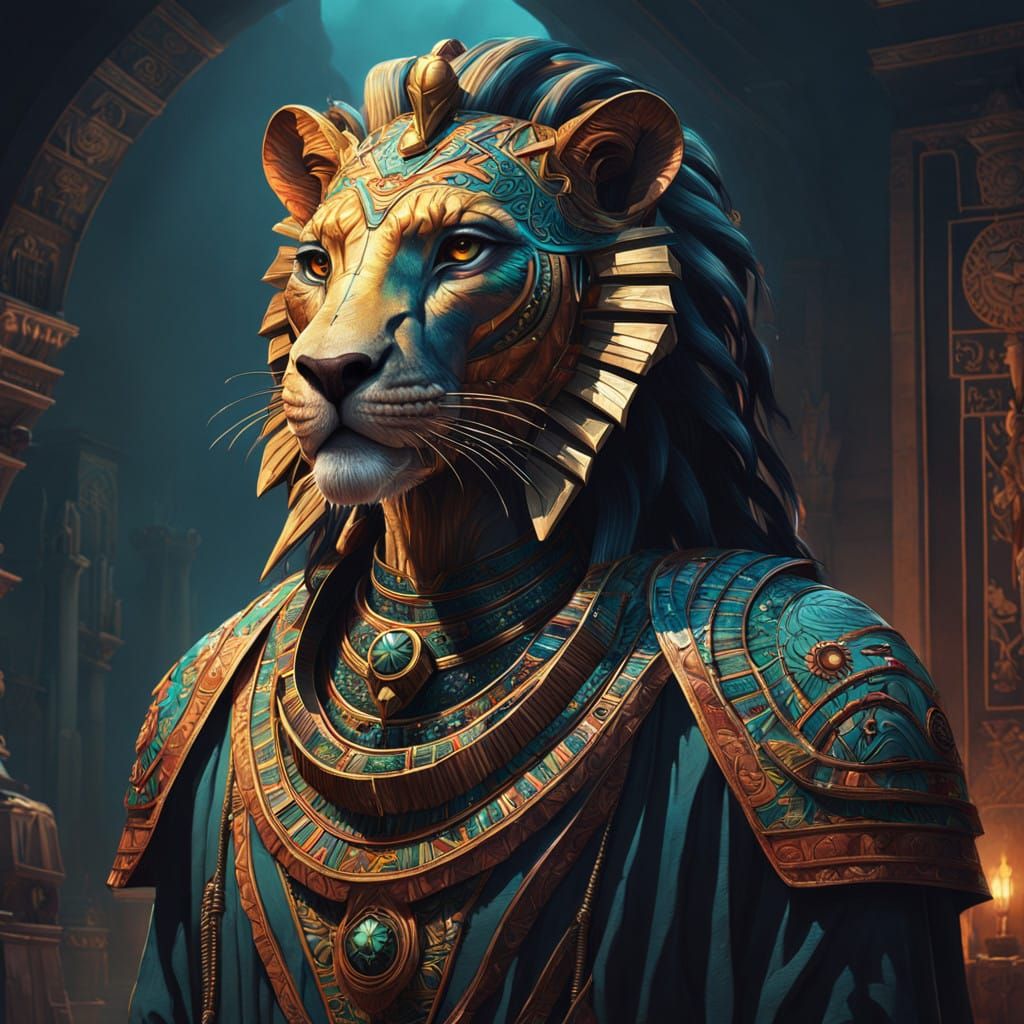 Ancient Egyptian Goddess of Fertility in Realistic... - AI Art