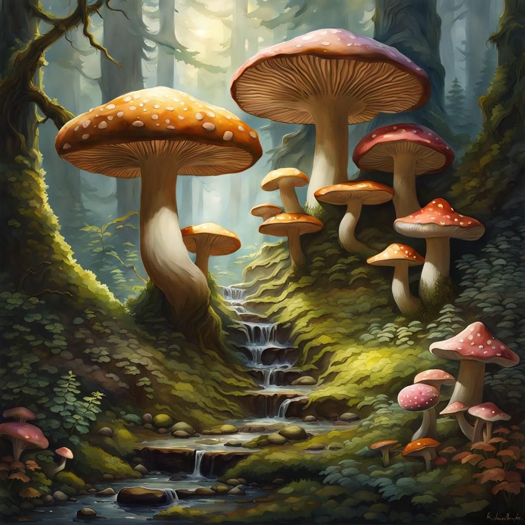 Mushroom Springs - AI Generated Artwork - NightCafe Creator
