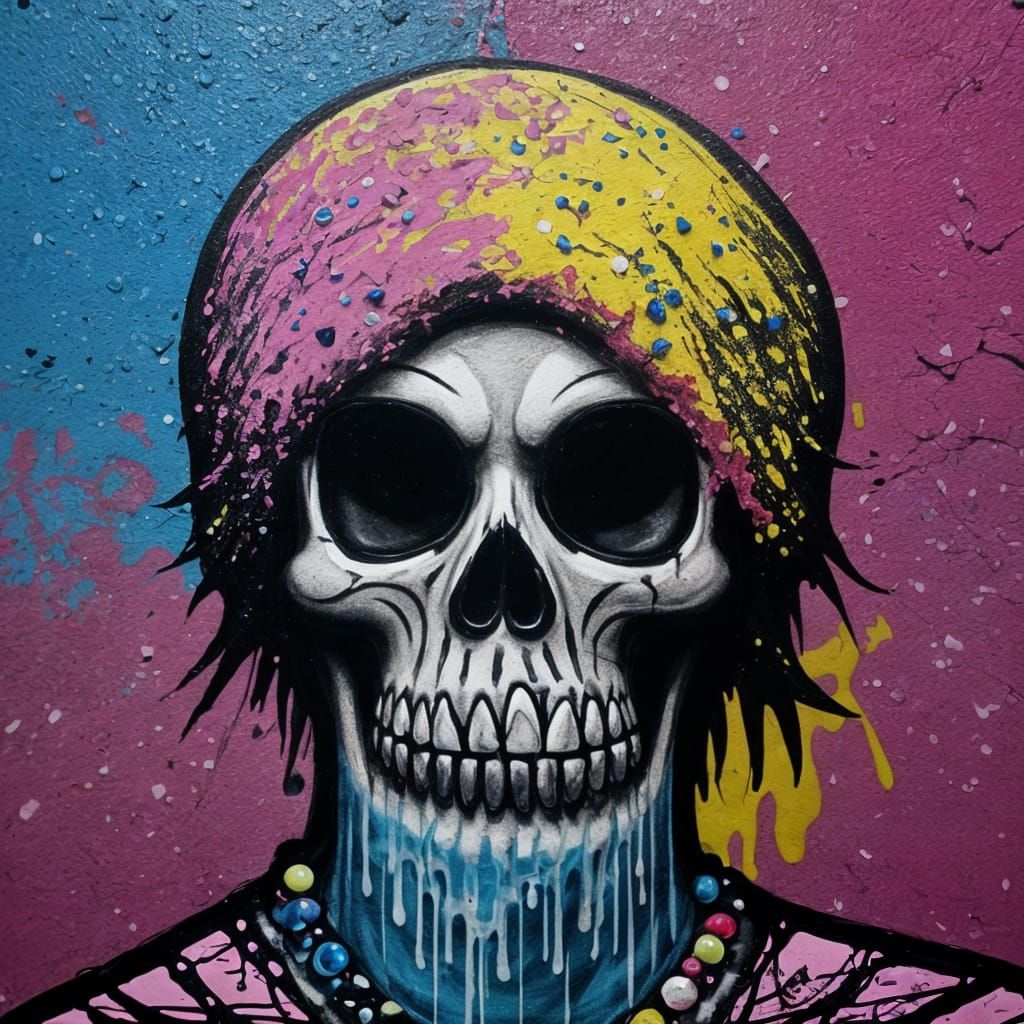 Pirate Skull - Vibrant Gothic Donut Masterpiece in Graffiti ...