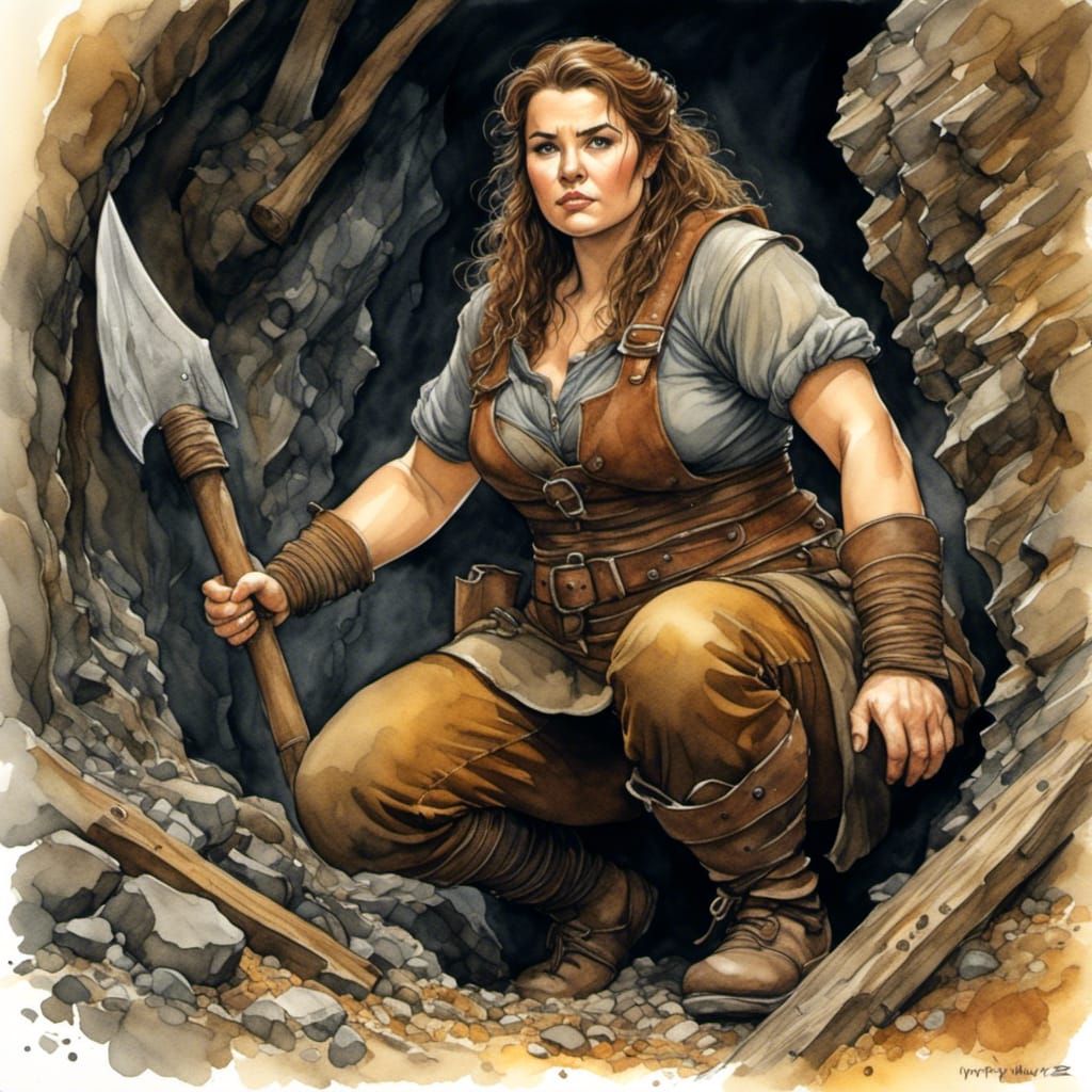 Female dwarf miner (Storydweller) - AI Generated Artwork - NightCafe Creator