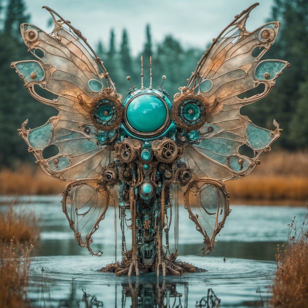 Rare Mecha Water Moth - AI Generated Artwork - NightCafe Creator
