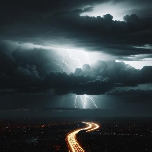 lightstorm in dark clouds - AI Generated Artwork - NightCafe Creator