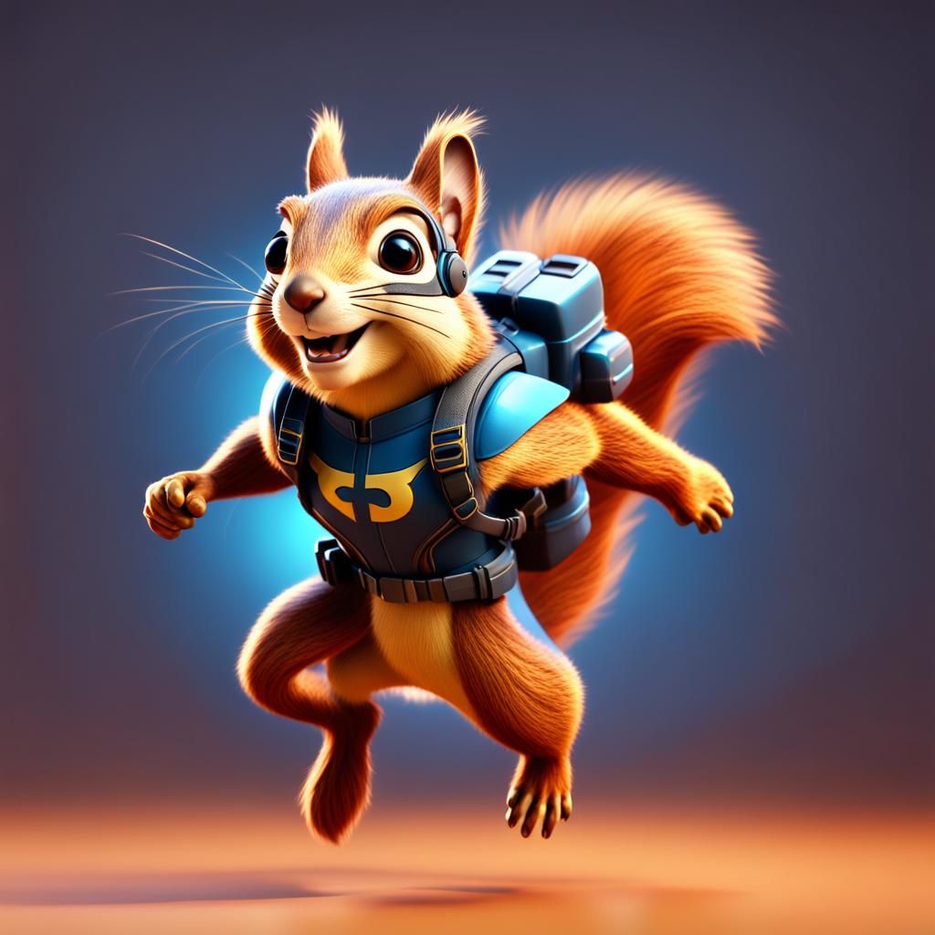 Jetpack squirrel - AI Generated Artwork - NightCafe Creator
