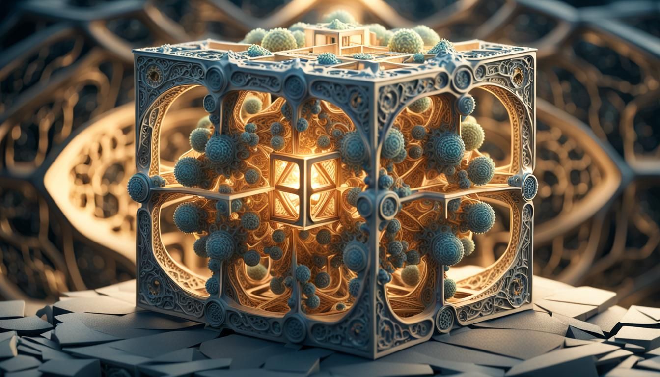 Metatron's mandelbulb 3d fractal cube - AI Generated Artwork - NightCafe Creator