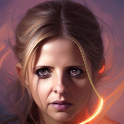 goddess of buffy, sarah michelle gellar - AI Generated Artwork ...