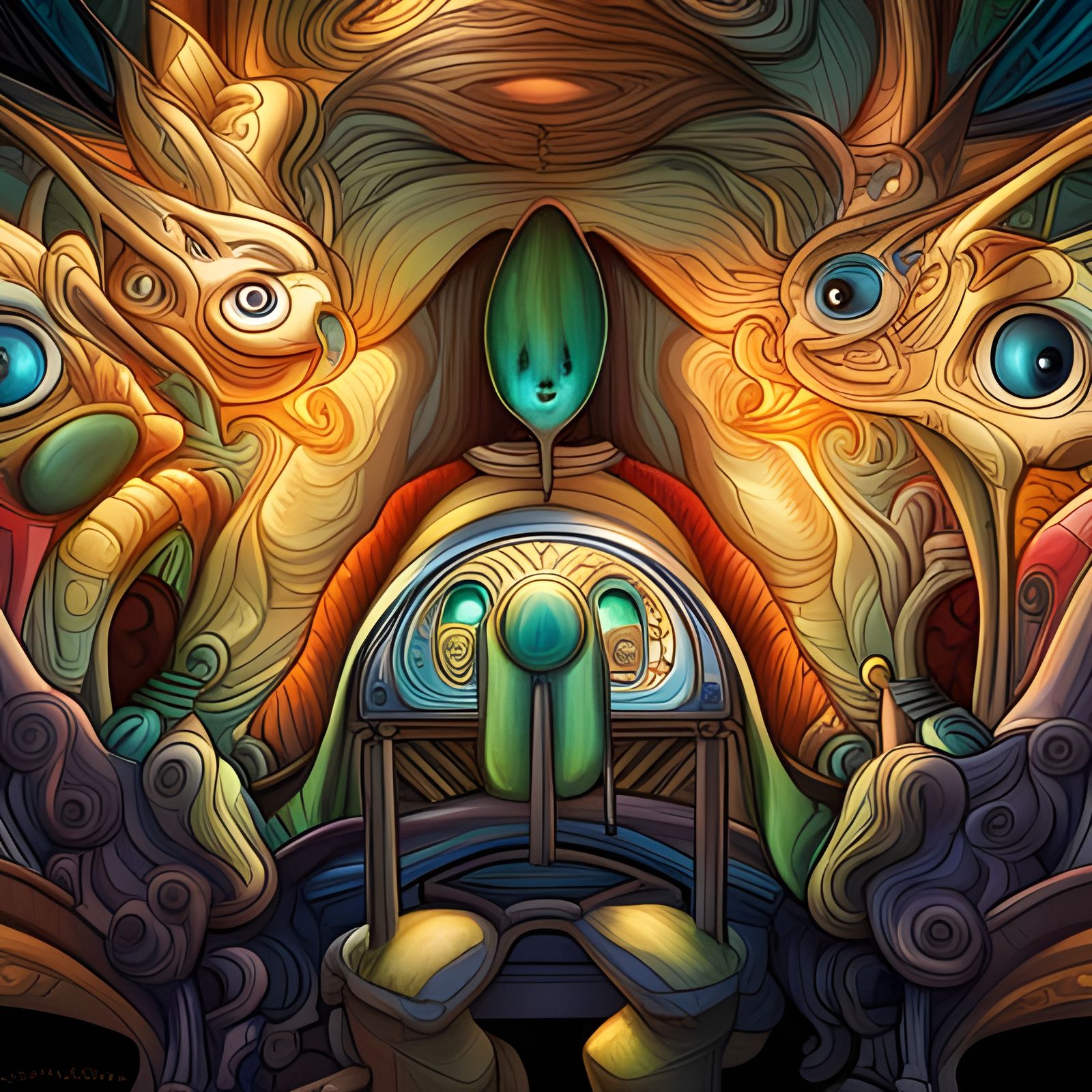 Perfectly Colored Alien Scene... - AI Generated Artwork - NightCafe Creator