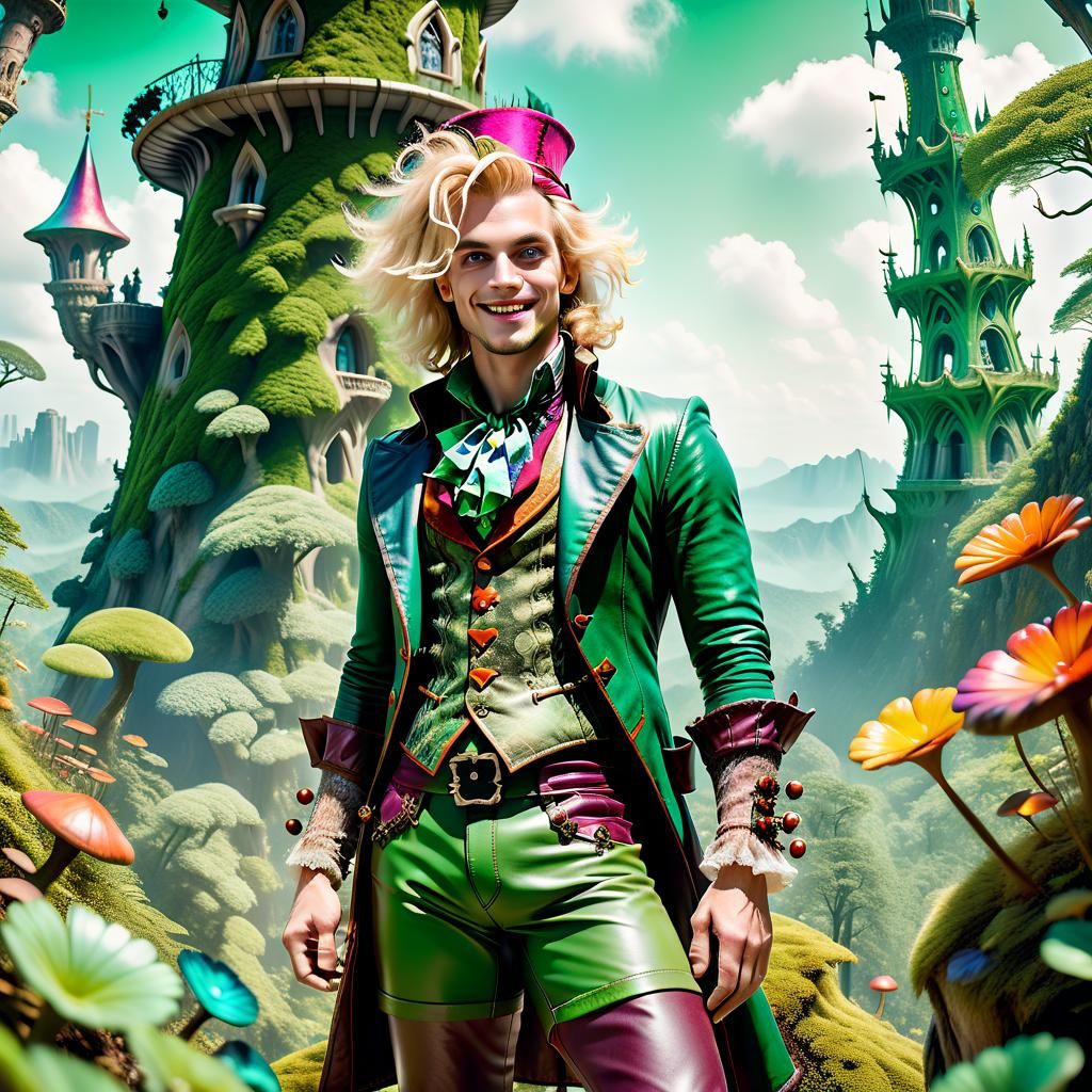 Mad hatter man wearing green - AI Generated Artwork - NightCafe Creator