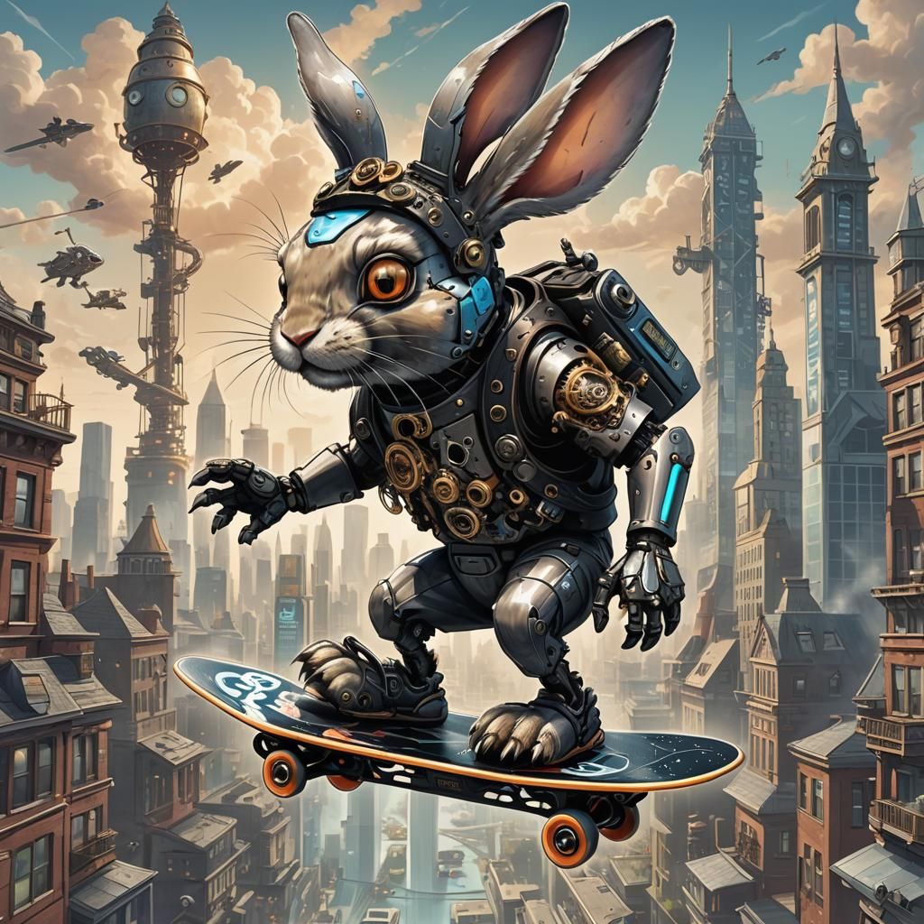 evolved futuristic rabbit - AI Generated Artwork - NightCafe Creator