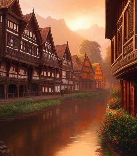 Village - AI Generated Artwork - NightCafe Creator