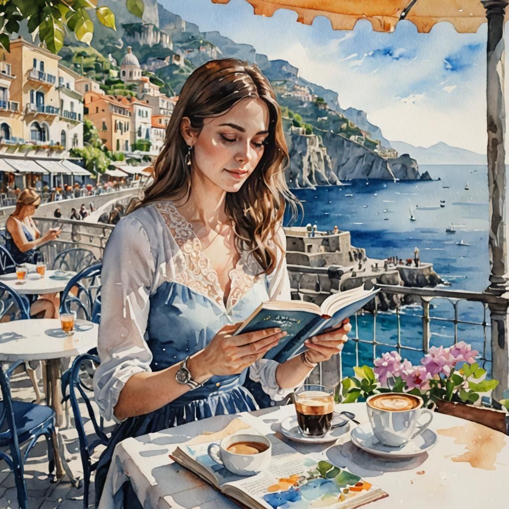 Beautiful woman reading a book - AI Generated Artwork - NightCafe Creator