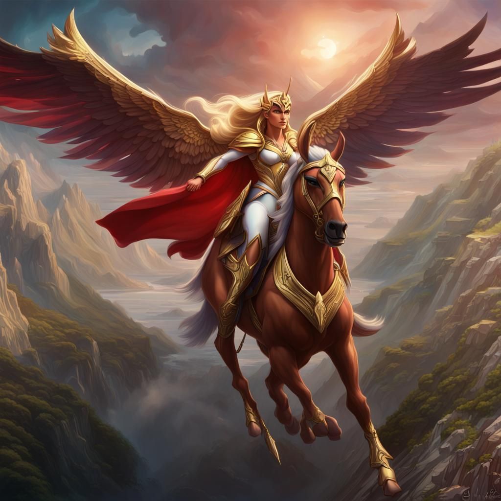 She-ra riding Swiftwind into battle. - AI Generated Artwork - NightCafe ...