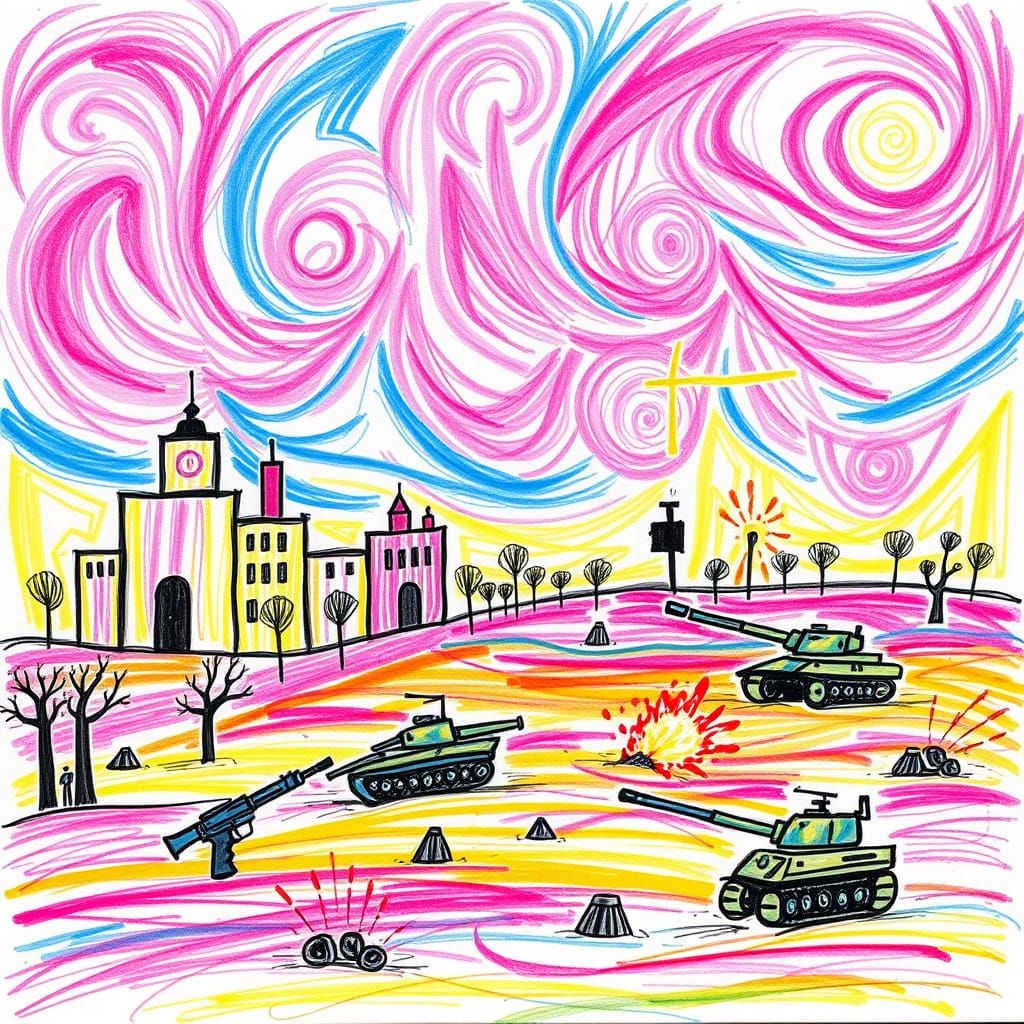 Whimsical Politics in Vibrant Crayon - AI Art