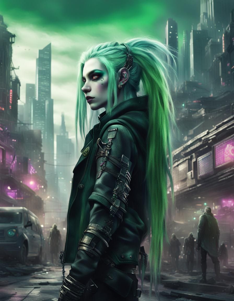 Dark Elf Punk Girl - AI Generated Artwork - NightCafe Creator