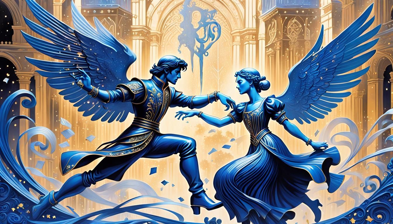 2 angels dancing - AI Generated Artwork - NightCafe Creator