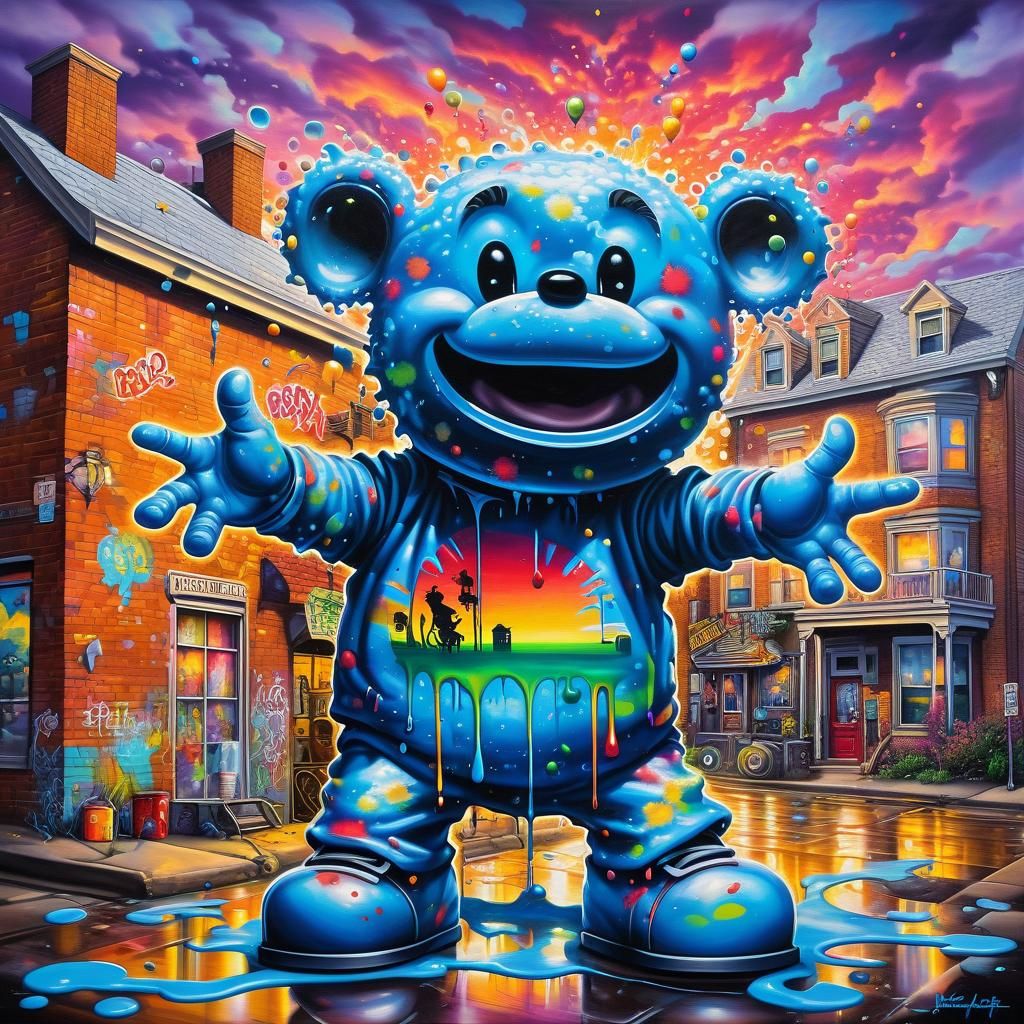Happy Huggy Vision Bear - AI Generated Artwork - NightCafe Creator