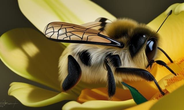 complete picture of A bumble bee Caricature with eye Goggles on ...