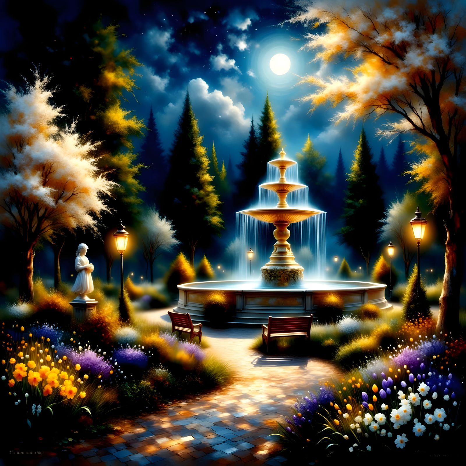 Moonlit Formal Garden - Moonlit Formal Garden