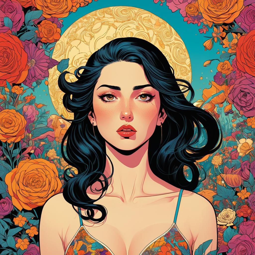 A surreal portrait of a woman in Asaf Hanuka'sl... - AI Generated ...