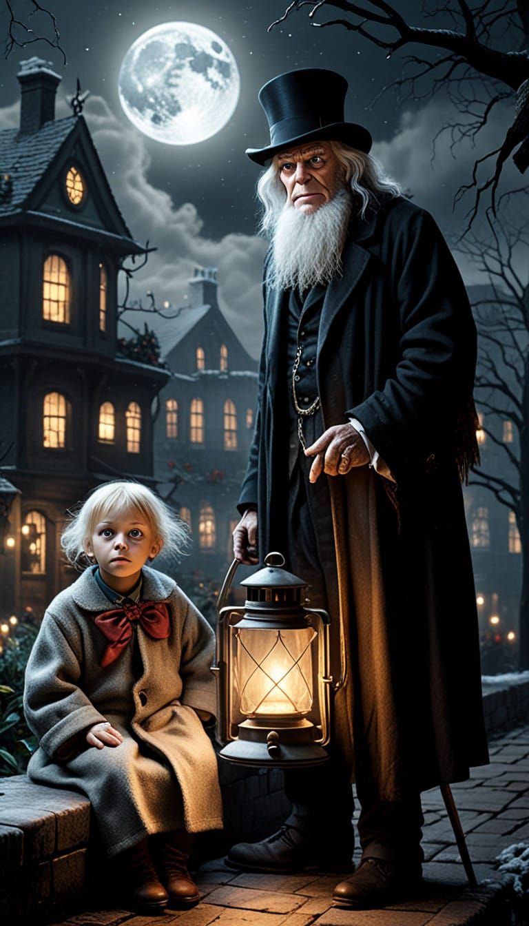 Scrooge And the ghost of Christmas future