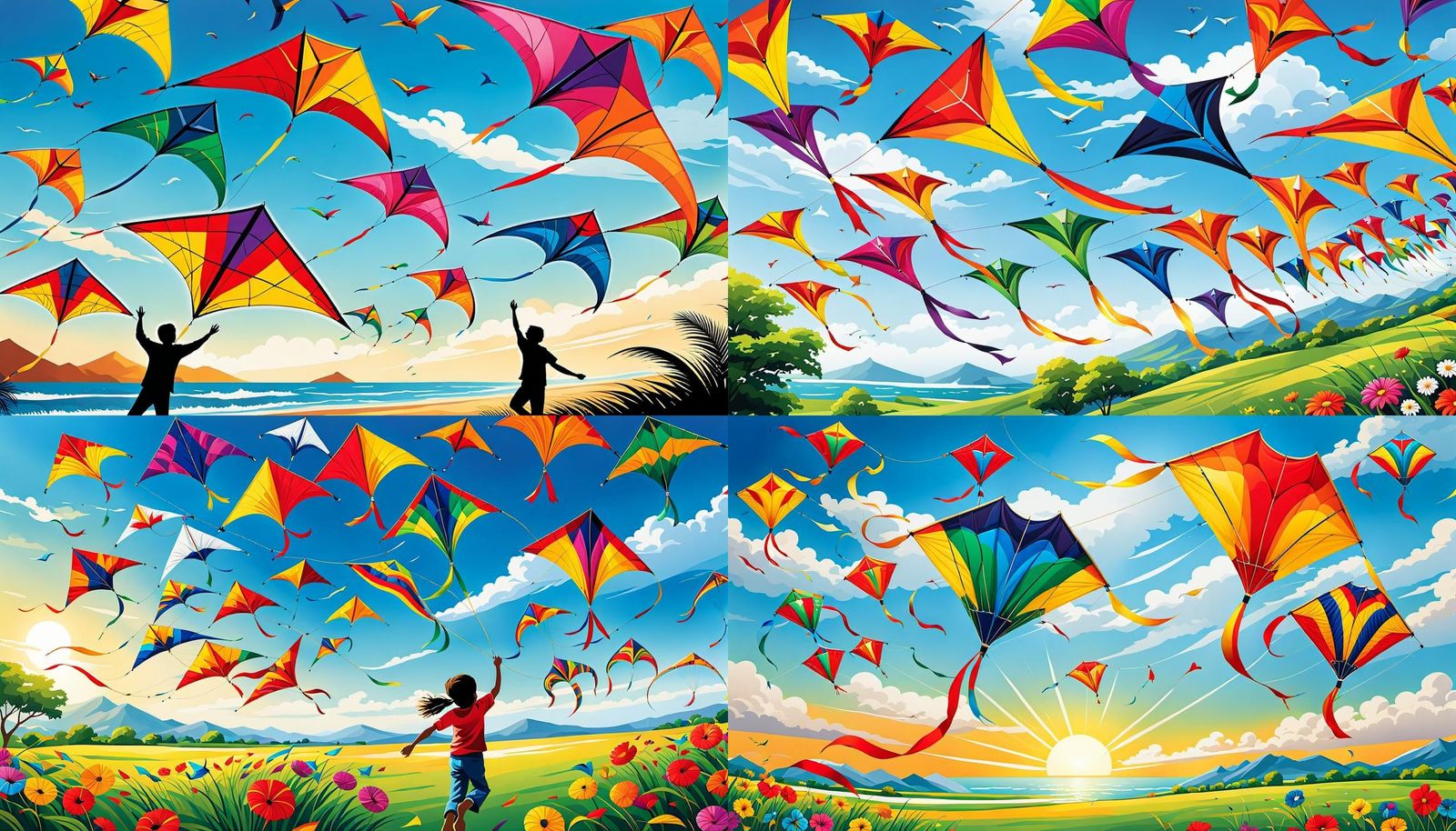 artwork featuring kites. Capture the joy and freedom of kite flying ...