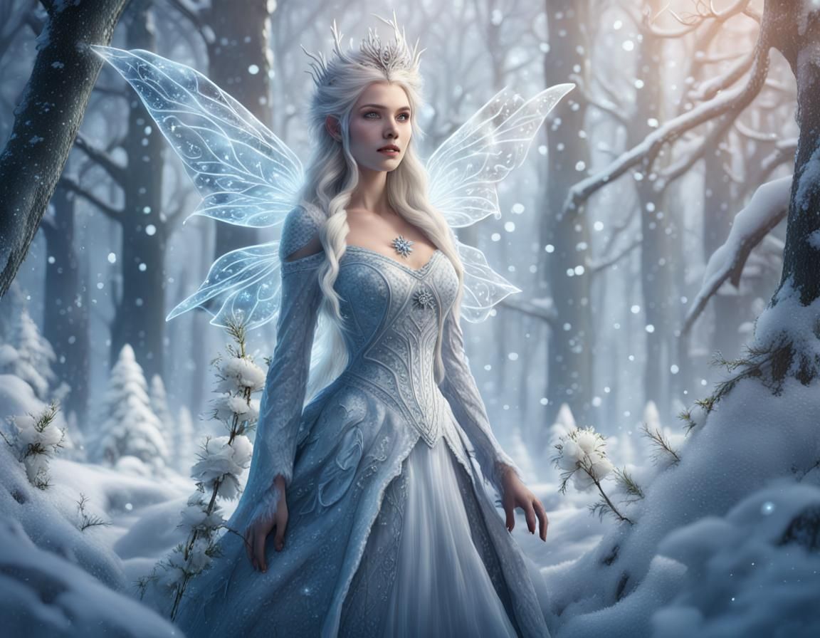 Snow Faery Queen - AI Generated Artwork - NightCafe Creator