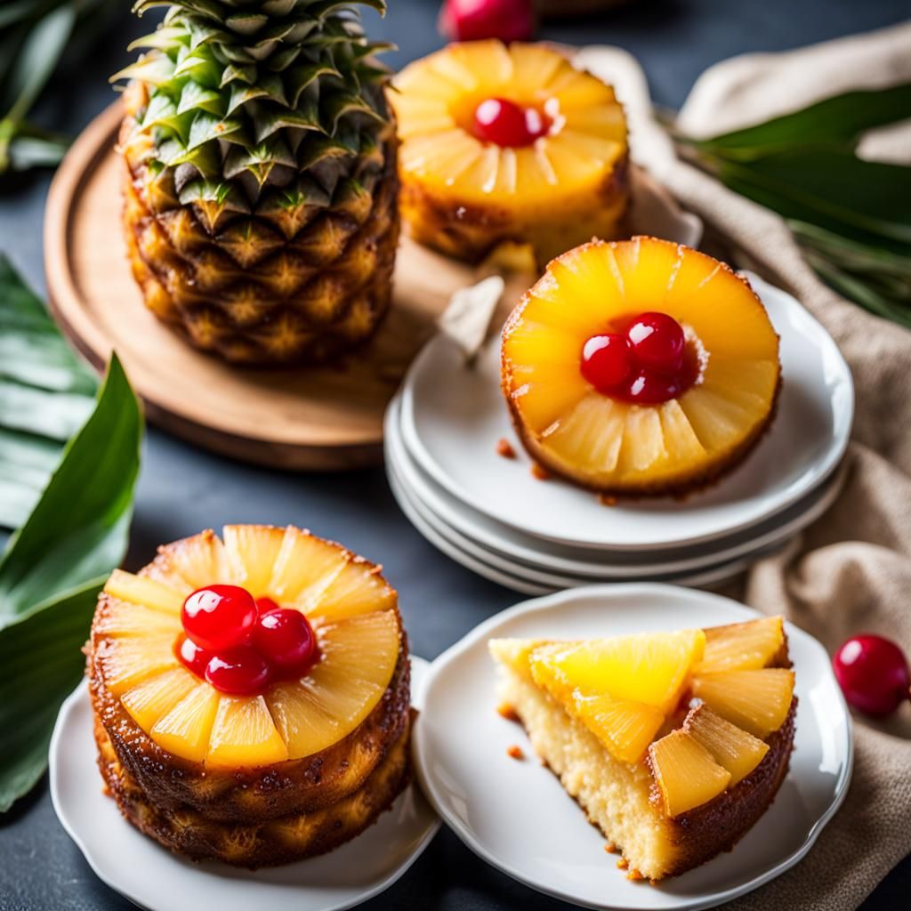Realistic Pineapple upside-down cake - AI Generated Artwork - NightCafe Creator