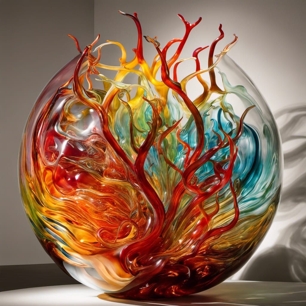 Beautifully hand-made and hand blown glass bowl. - AI Generated Artwork ...