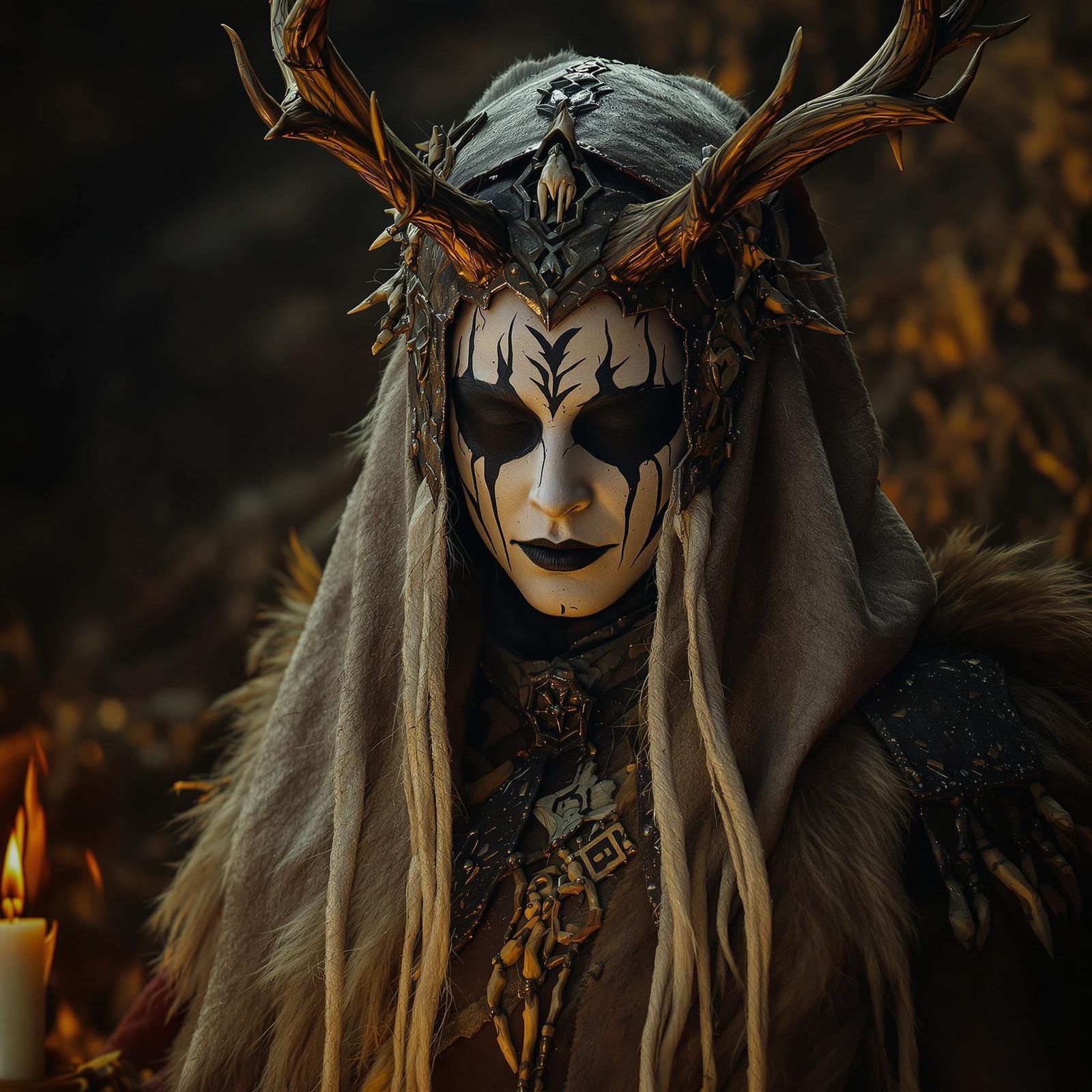 an intensely realistic, cinematic warrior, in Proto-Germanic... style