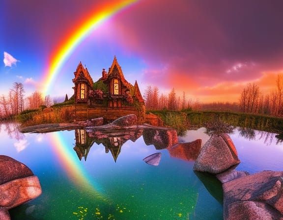 rainbow reflections - AI Generated Artwork - NightCafe Creator