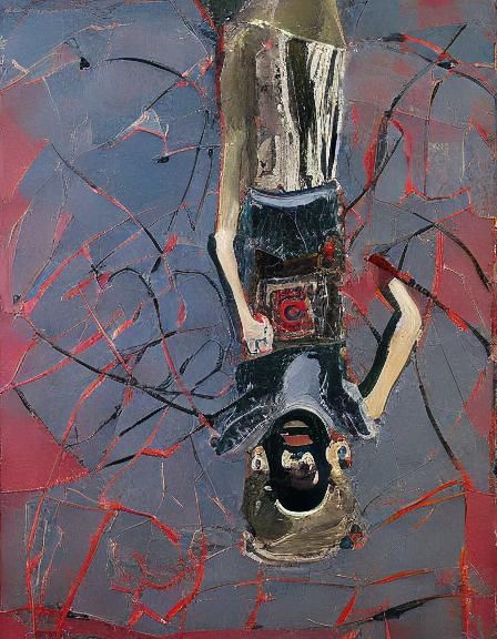(Hanging carcass of fowl in the style of Chaim Soutine:0.1 ...