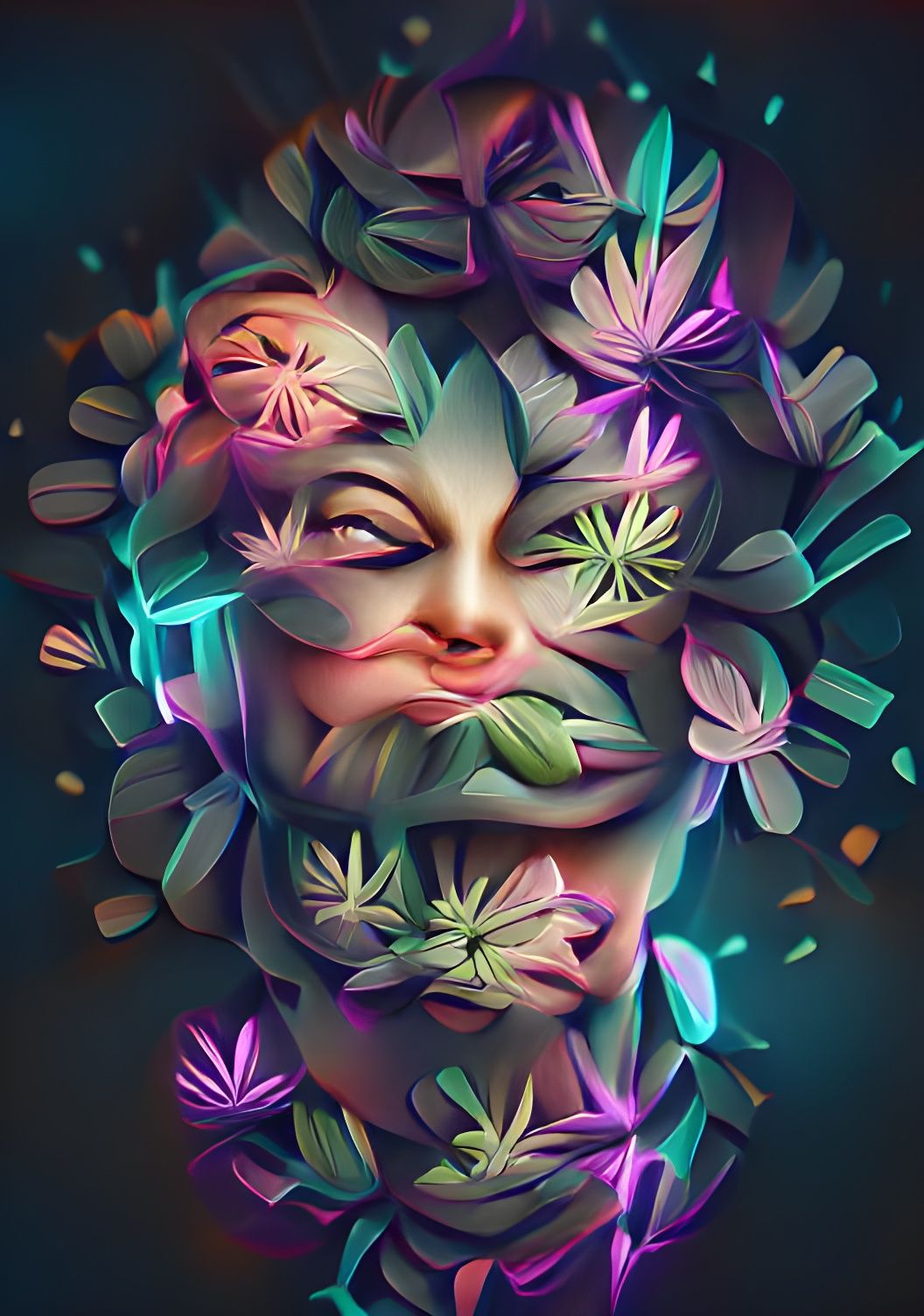 Marijuana face - AI Generated Artwork - NightCafe Creator