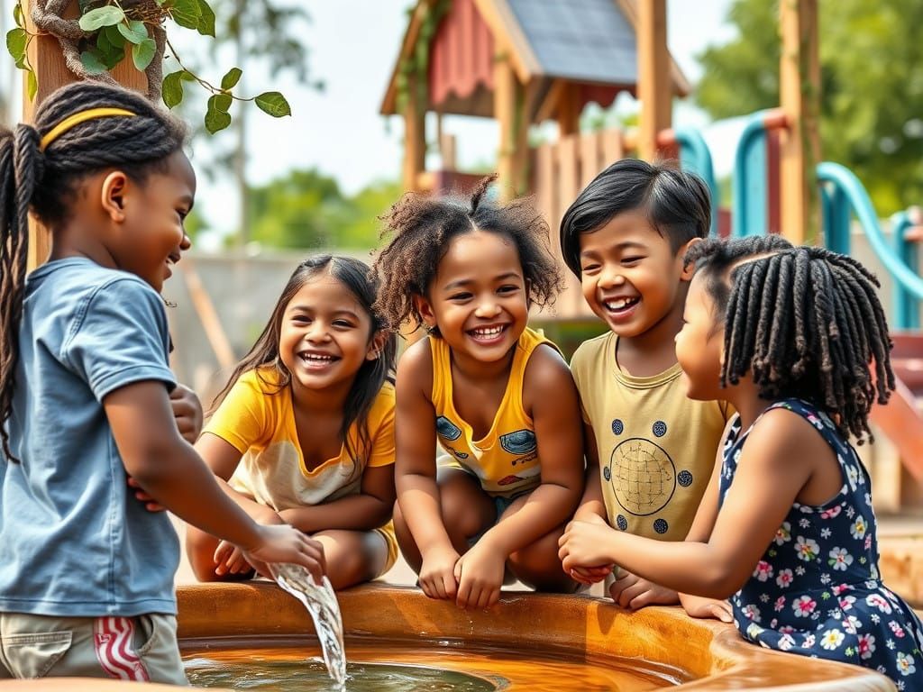 Diverse Children Thrive in Sustainable Solarpunk P... - AI Art