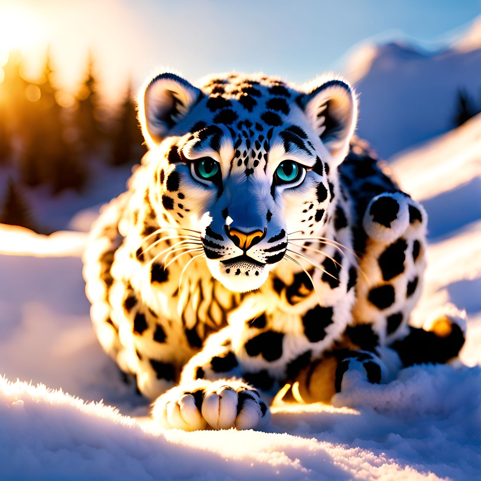 Golden Light & Leopard - AI Generated Artwork - NightCafe Creator