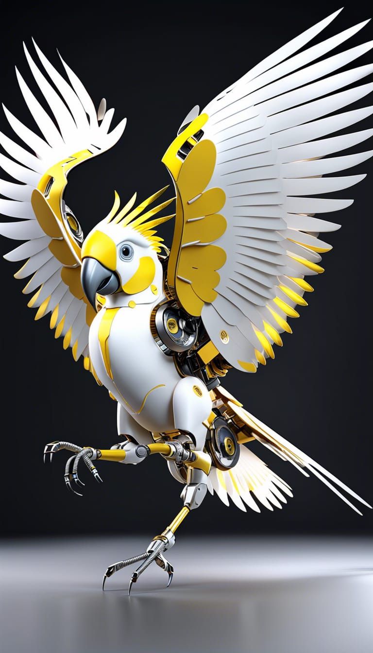 Yellow-Crested Cockatoo - AI Generated Artwork - NightCafe Creator