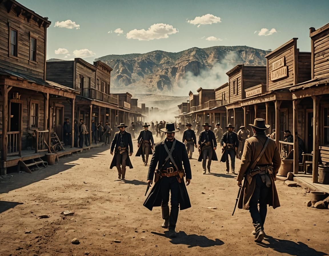 Gunfight at the O.K. Corral - AI Generated Artwork - NightCafe Creator