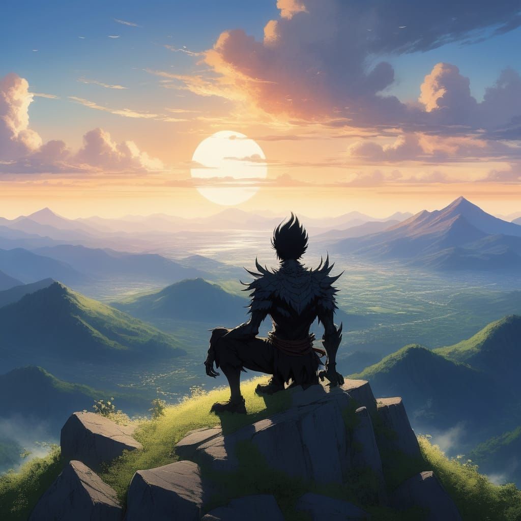 Ryuk from Death Note in Serene Studio Ghibli Lands... - AI Art