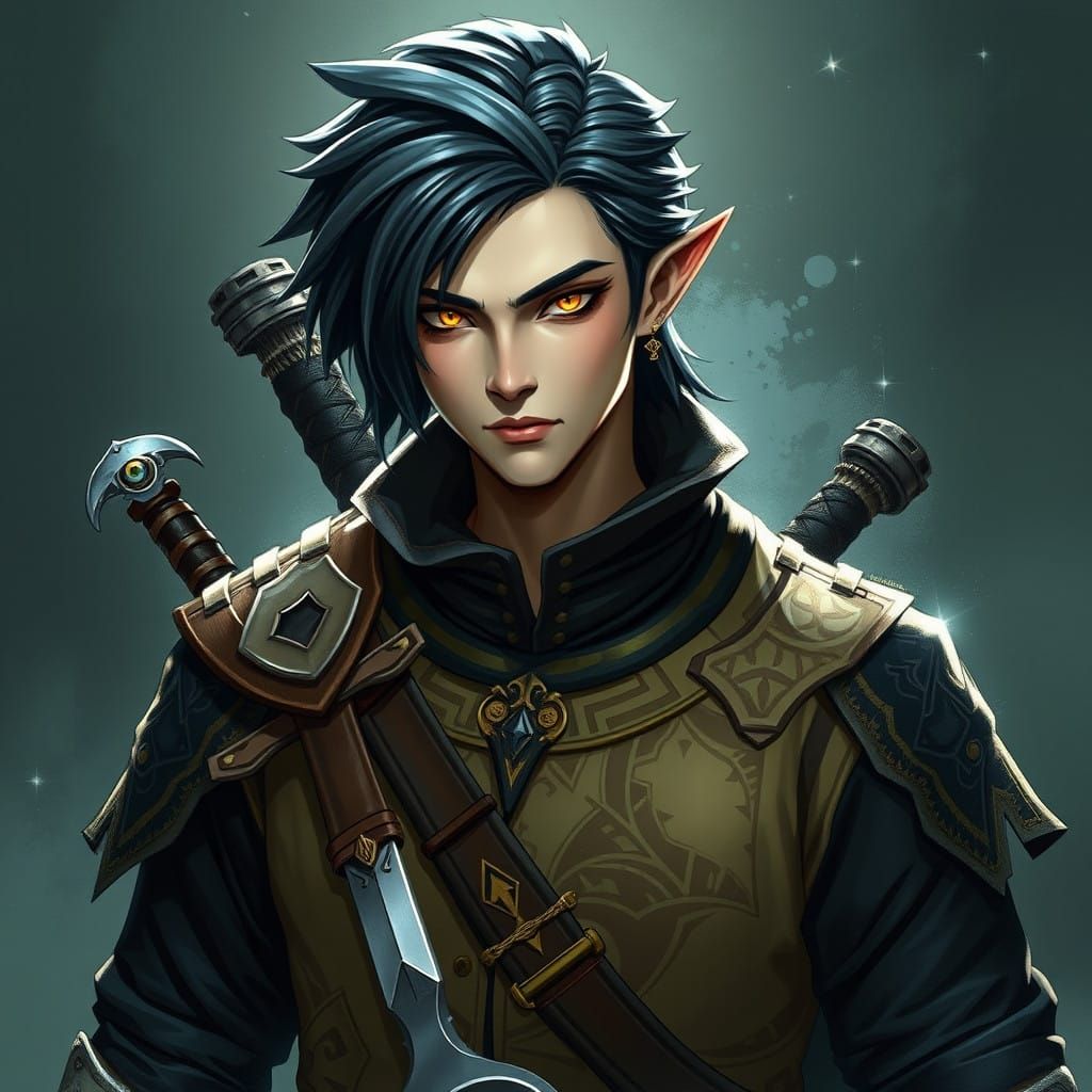 Vali Ravenclaw as a male Legend Of Zelda character with black and white ...