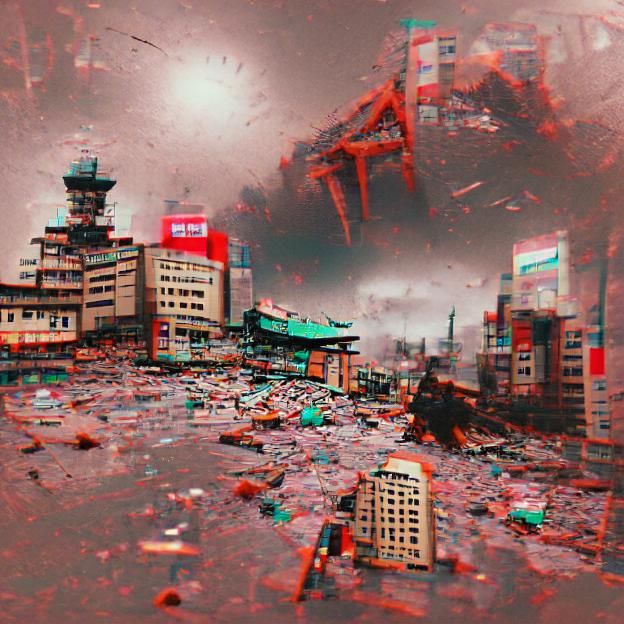 destroyed tokyo - AI Generated Artwork - NightCafe Creator