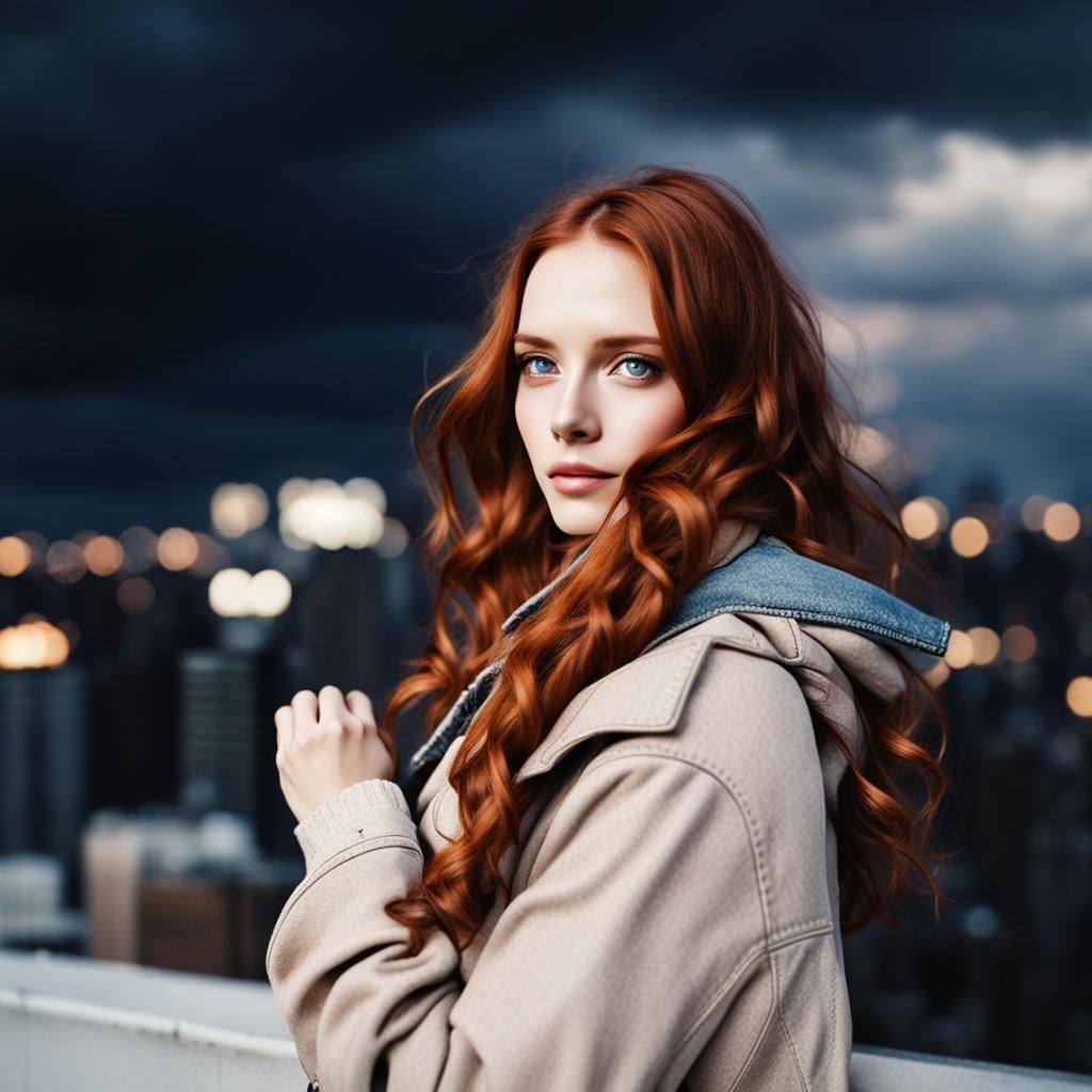 Rooftop Girl - AI Generated Artwork - NightCafe Creator