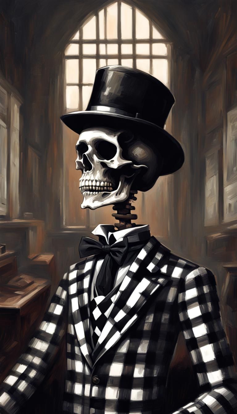 Nerd skeleton - AI Generated Artwork - NightCafe Creator