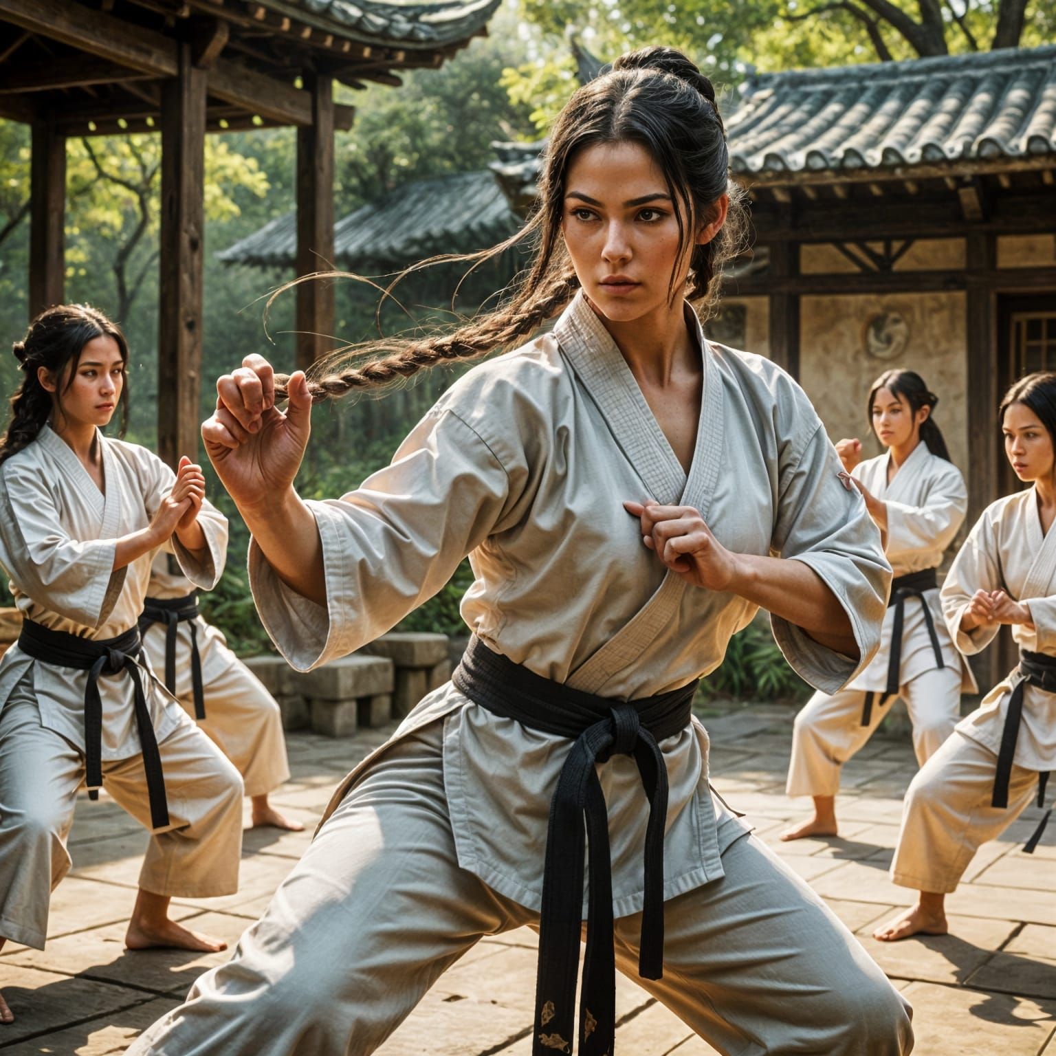 Sensei teaching her students - Sensei teaching her students