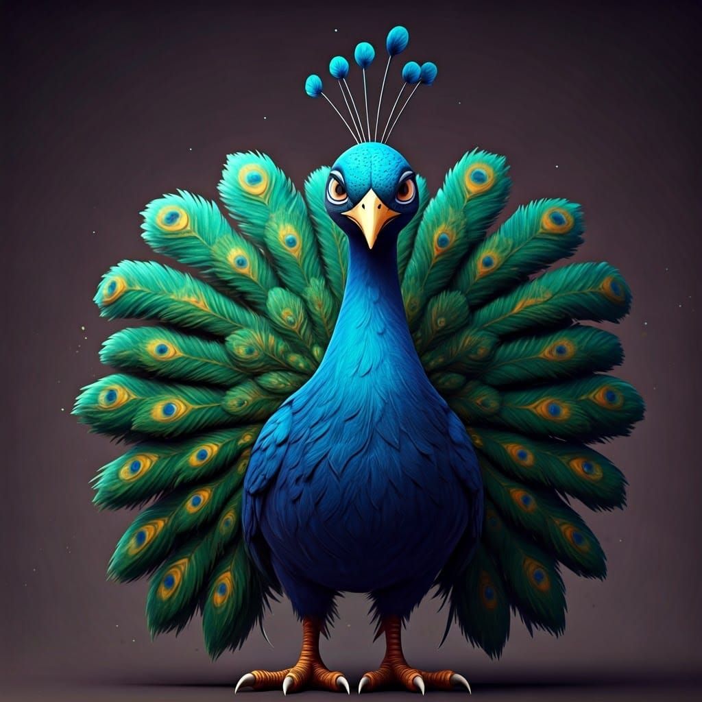 3d peacock character - Vibrant Peacock in Urban Graffiti St...