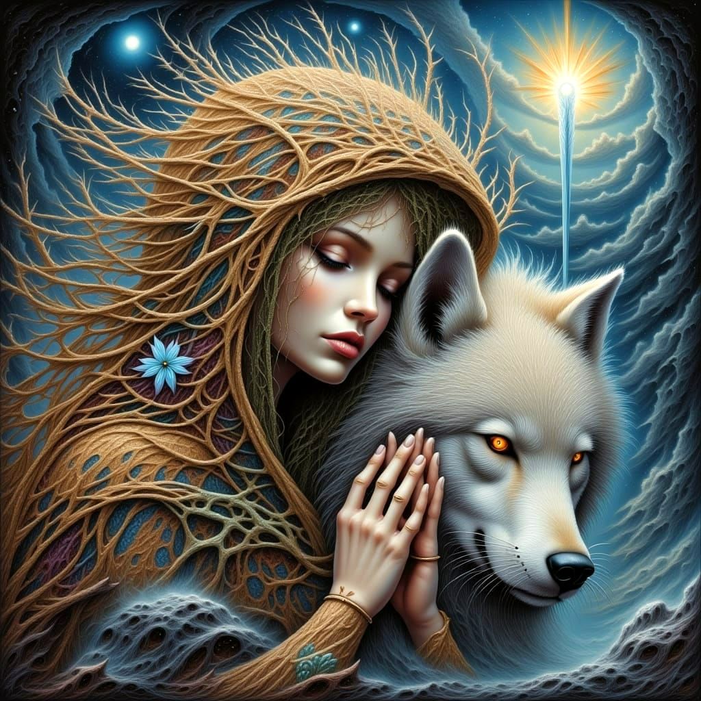 Surreal Elf Fairy in Cosmic Blizzard, Inspired by ... - AI Art