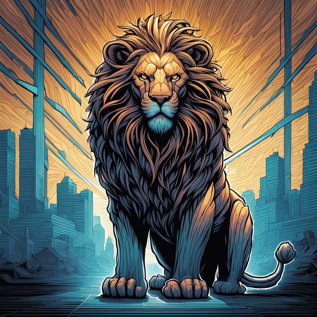 Powerful Lion - AI Generated Artwork - NightCafe Creator