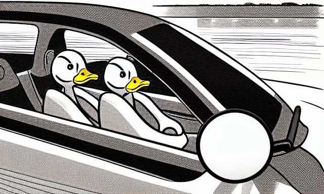 Ducks Driving a Car - AI Generated Artwork - NightCafe Creator