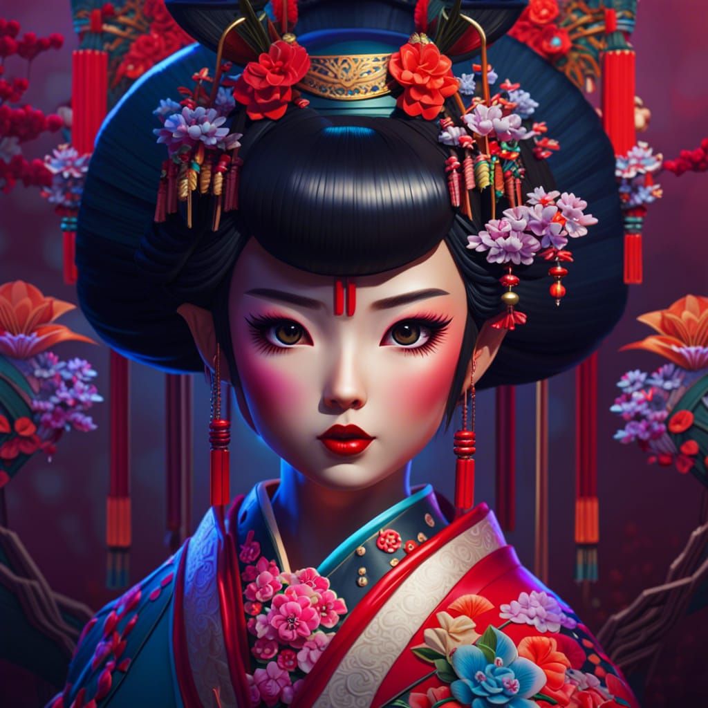Anime geisha - AI Generated Artwork - NightCafe Creator