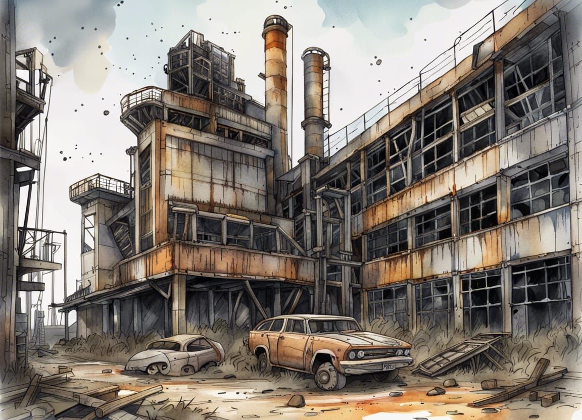 Abandoned factory - AI Generated Artwork - NightCafe Creator