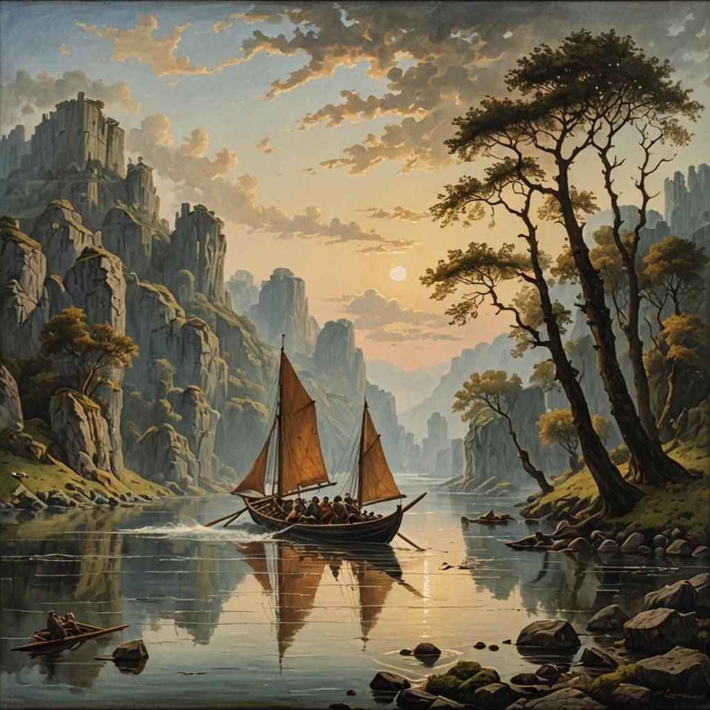 Sailing against the current - AI Generated Artwork - NightCafe Creator