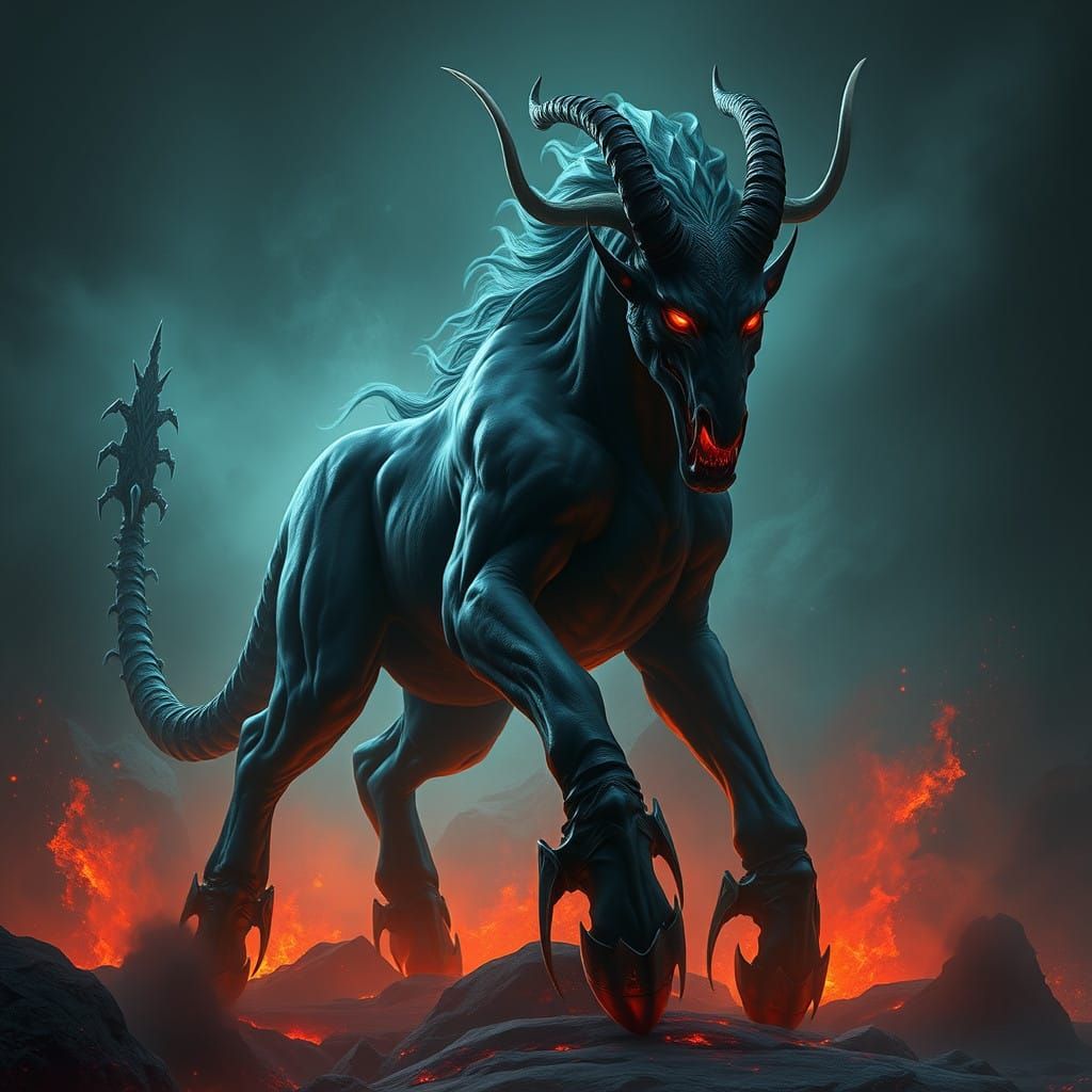 Demonic mount - Twisted Dark Fantasy Beast with Ethereal Ene...